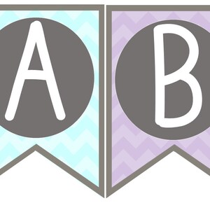 Printable Pastel Alphabet Bunting Banner Garland Home School Classroom ...