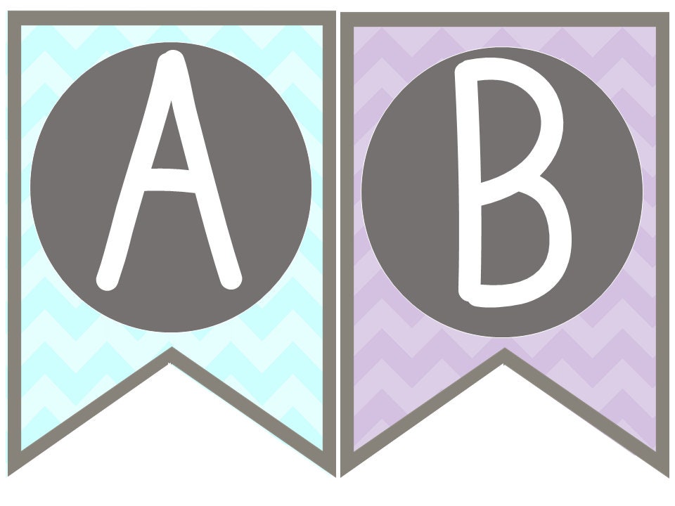 Printable Pastel Alphabet Bunting Banner Garland Home School Classroom ...