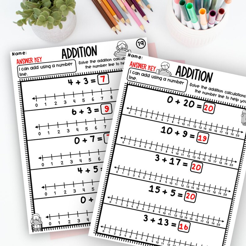 Addition Within 20 Practise Worksheets for Kids Home School Learning ...