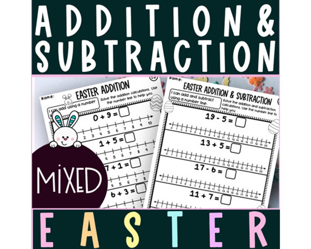 Math Worksheets Kindergarten 1st Grade Home School Easter Addition ...
