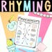Rhyming Worksheets Phonological Awareness Early Reading Skills ...