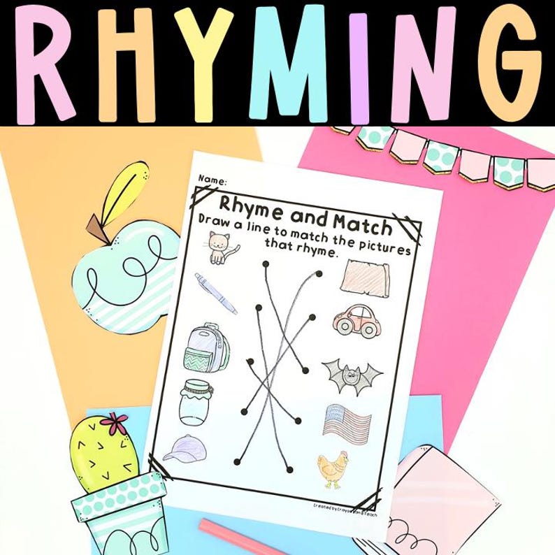 Rhyming Worksheets Phonological Awareness Early Reading Skills ...