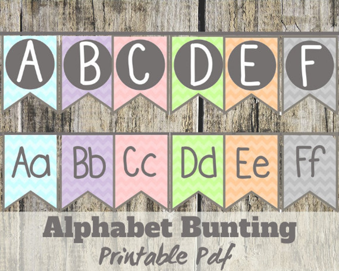 Printable Pastel Alphabet Bunting Banner Garland - Etsy UK