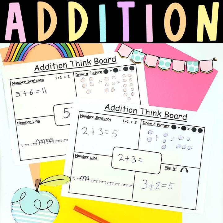 Addition Mat up to 20 Strategy Boards Homeschool Addition Facts ...