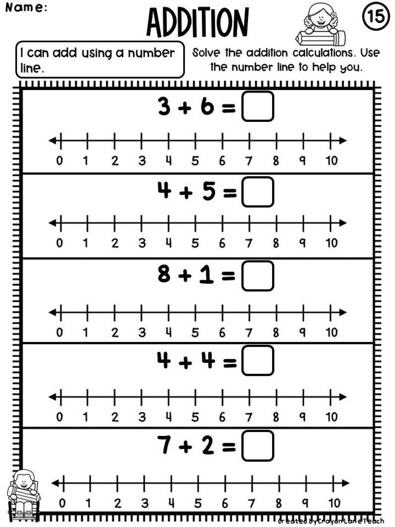 Addition Worksheets Math Worksheets Kindergarten 1st Grade Year 1 ...