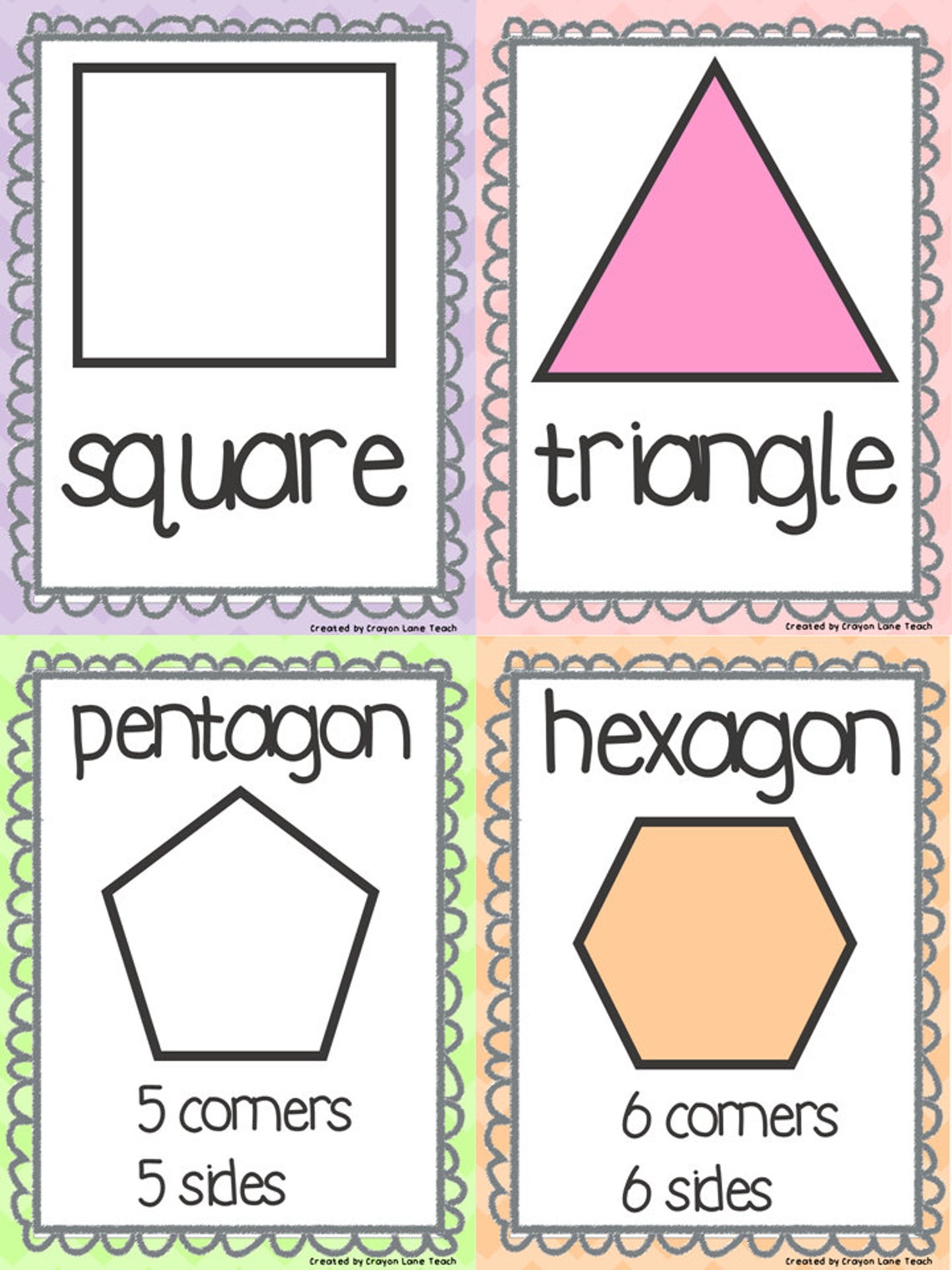 Printable Pastel Shapes Posters, Nursery Print, Educational Print ...