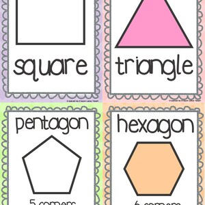 Printable Pastel Shapes Posters, Nursery Print, Educational Print ...