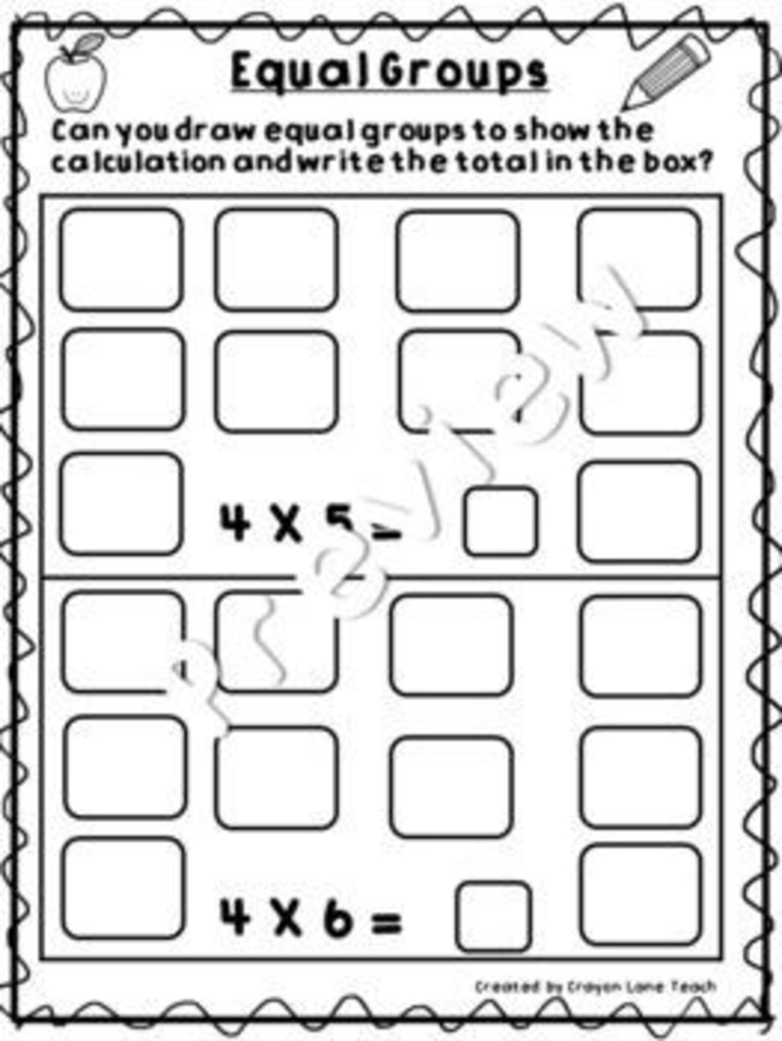 Learn to Multiply 4 Times Tables Beginner Multiplication Worksheets for ...