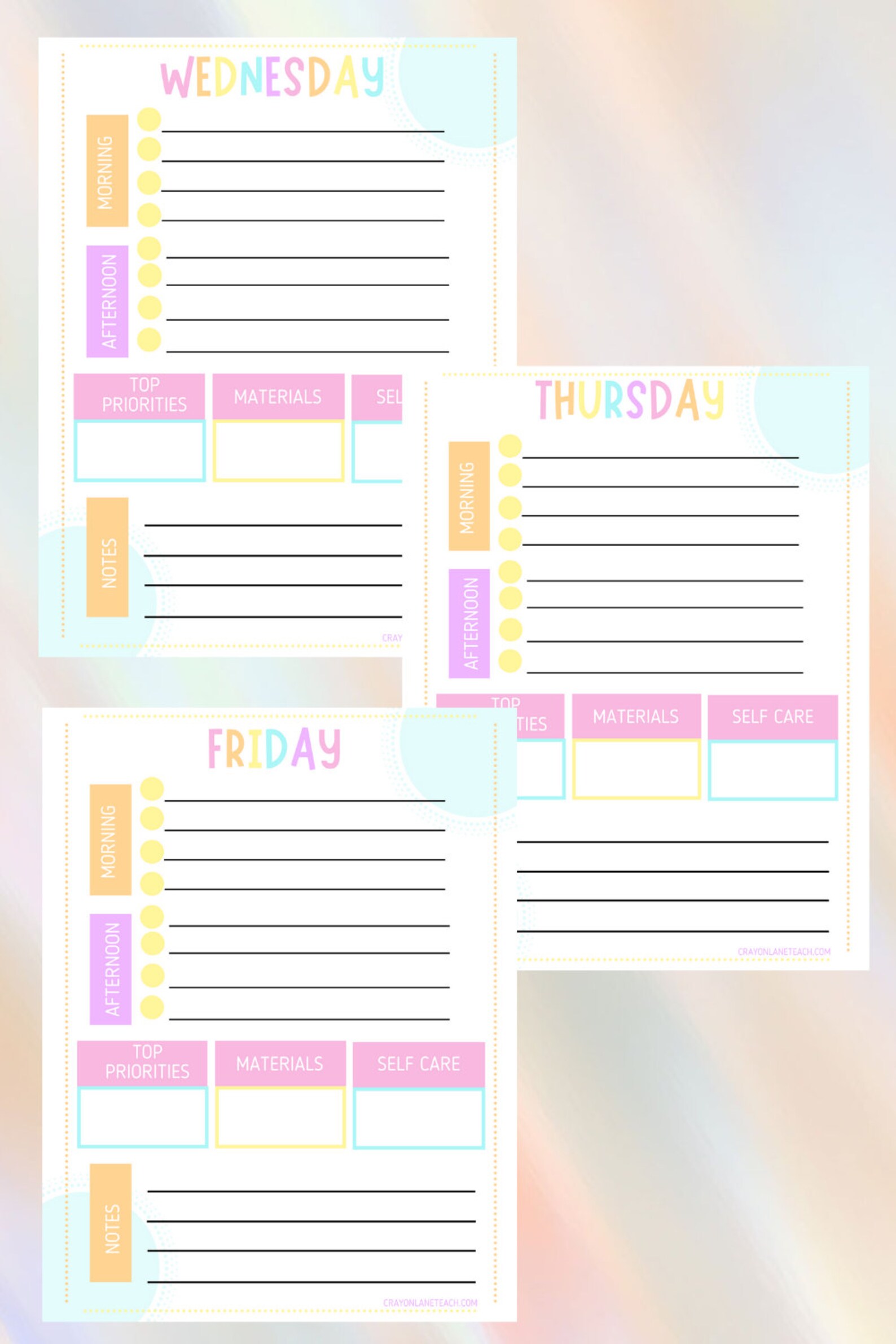 Teacher Planner Pages Undated Daily Weekly Monthly Planners Printable ...
