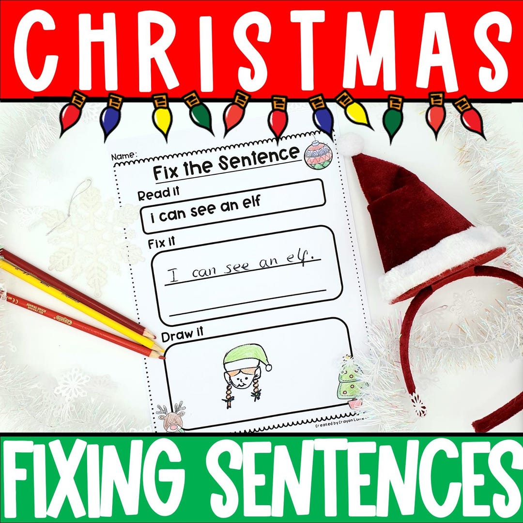 Sentence Writing Practise Worksheets for Kids Christmas Homeschool ...