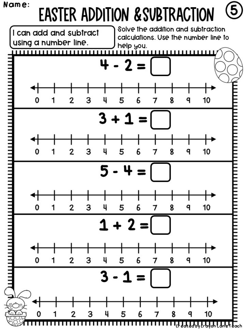 Suma y resta en una recta numérica Hojas de trabajo de matemáticas de ...