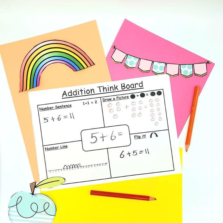 Addition Mat up to 20 Strategy Boards Homeschool Addition Facts ...