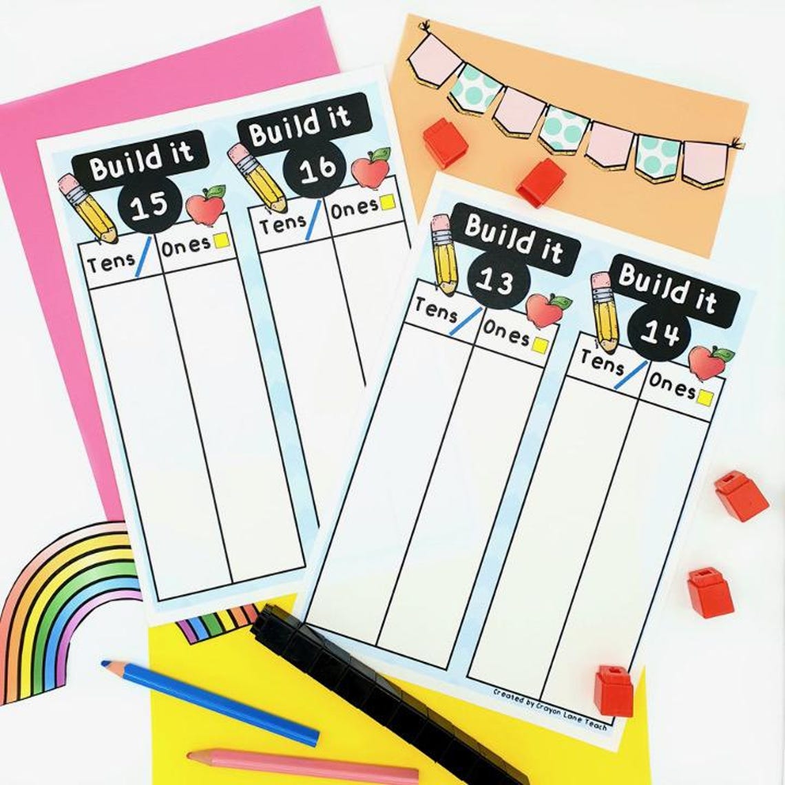 Place Value to 20 Tens and Ones Printable Chart Mat Kindergarten ...