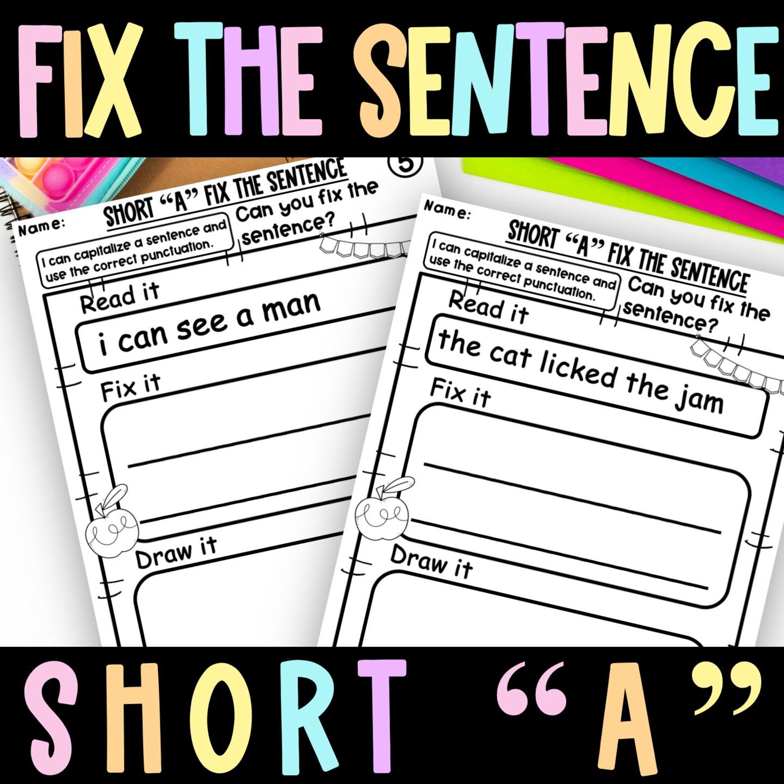 Sentence Writing Practise Worksheets for Kids Reading Comprehension ...