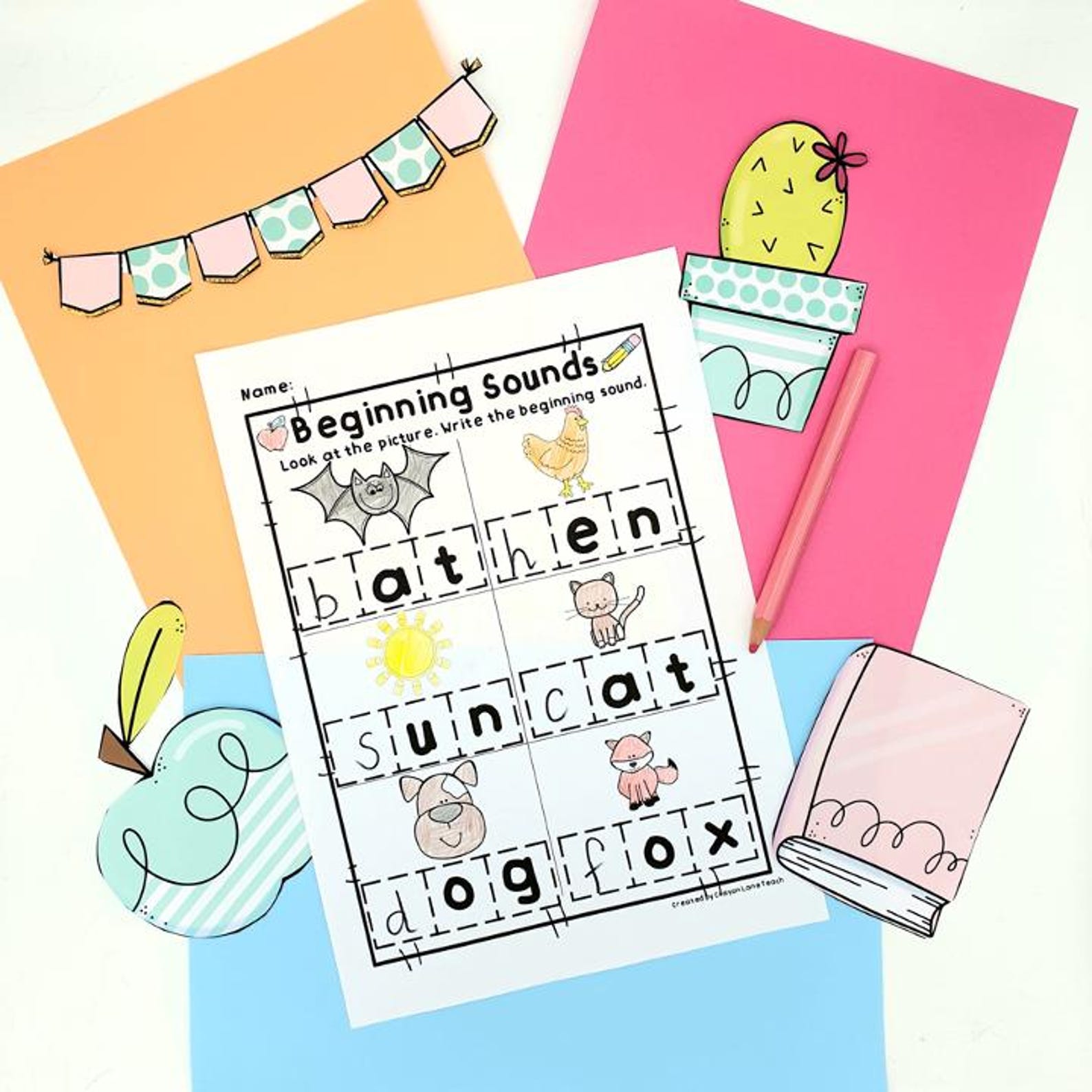 Phonological Awareness Worksheets Early Reading Skills Beginning Sounds ...