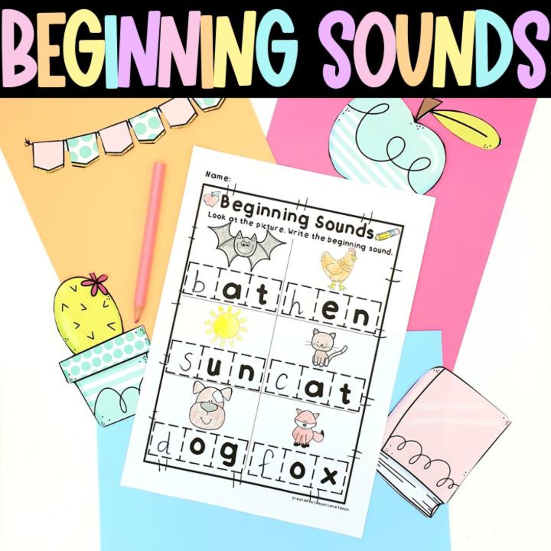 Phonological Awareness Worksheets Early Reading Skills Beginning Sounds ...