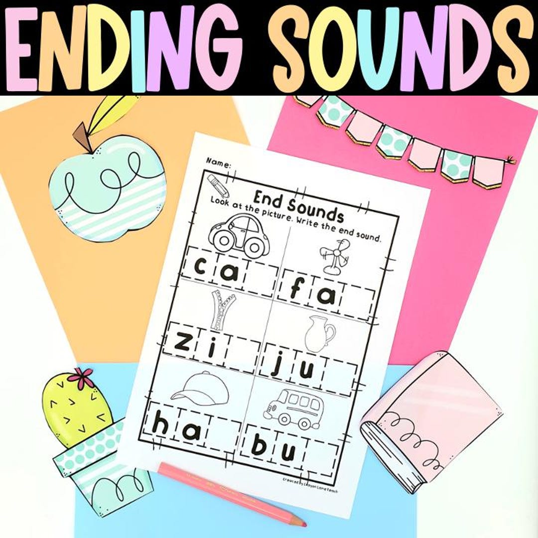 Phonological Awareness Worksheets Phonics Activities Ending Final ...