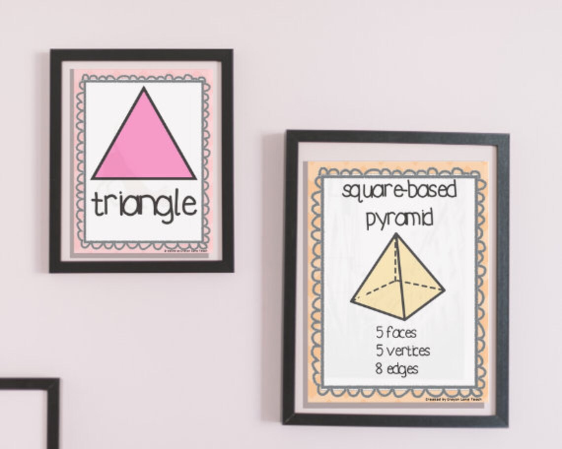 Printable Pastel Shapes Posters, Nursery Print, Educational Print ...