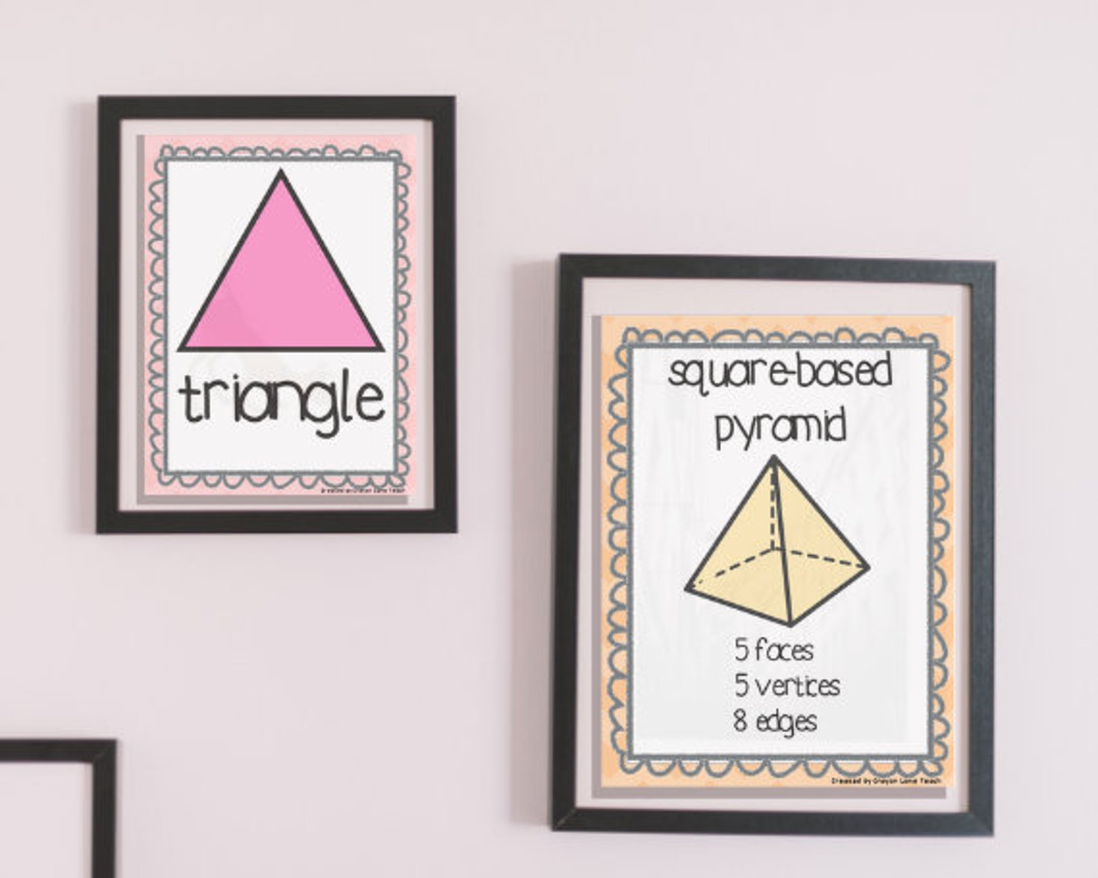 Printable Pastel Shapes Posters, Nursery Print, Educational Print ...