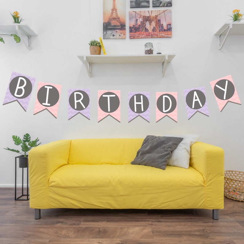 Printable Pastel Alphabet Number Bunting Garland Banner Party Classroom ...