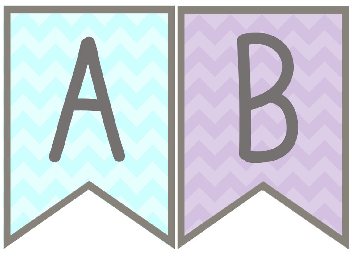 Printable Pastel Alphabet Bunting Banner Garland Home School Classroom ...