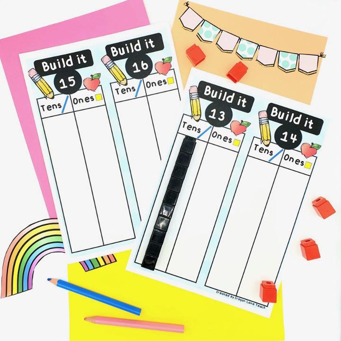 Place Value to 20 Tens and Ones Printable Chart Mat Kindergarten ...