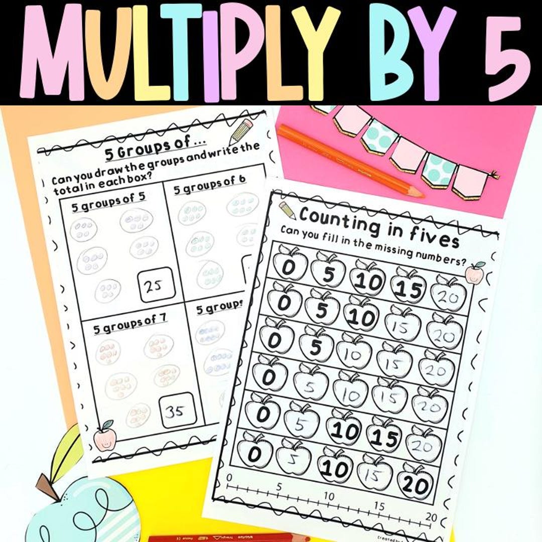 Multiplication Worksheets for Kids 5 Times Tables Learn to Multiply ...