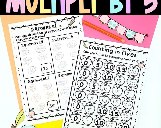 Multiplication Worksheets for Kids 5 Times Tables Learn to Multiply ...