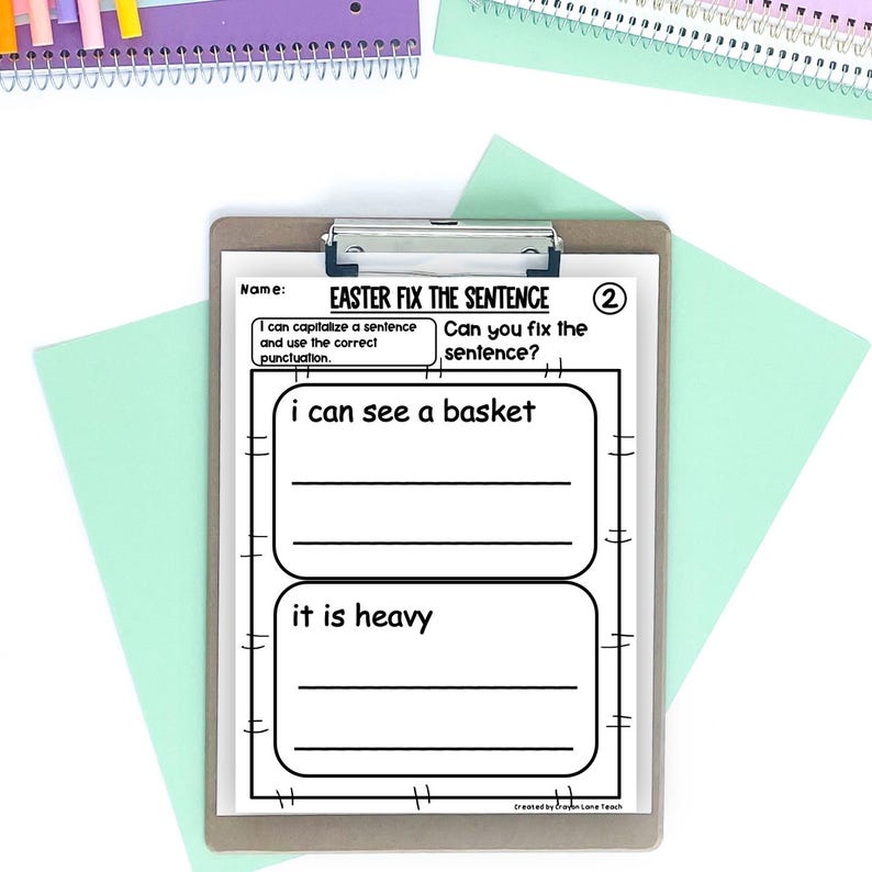 Sentence Writing Practise Worksheets for Kids Easter Homeschool ...