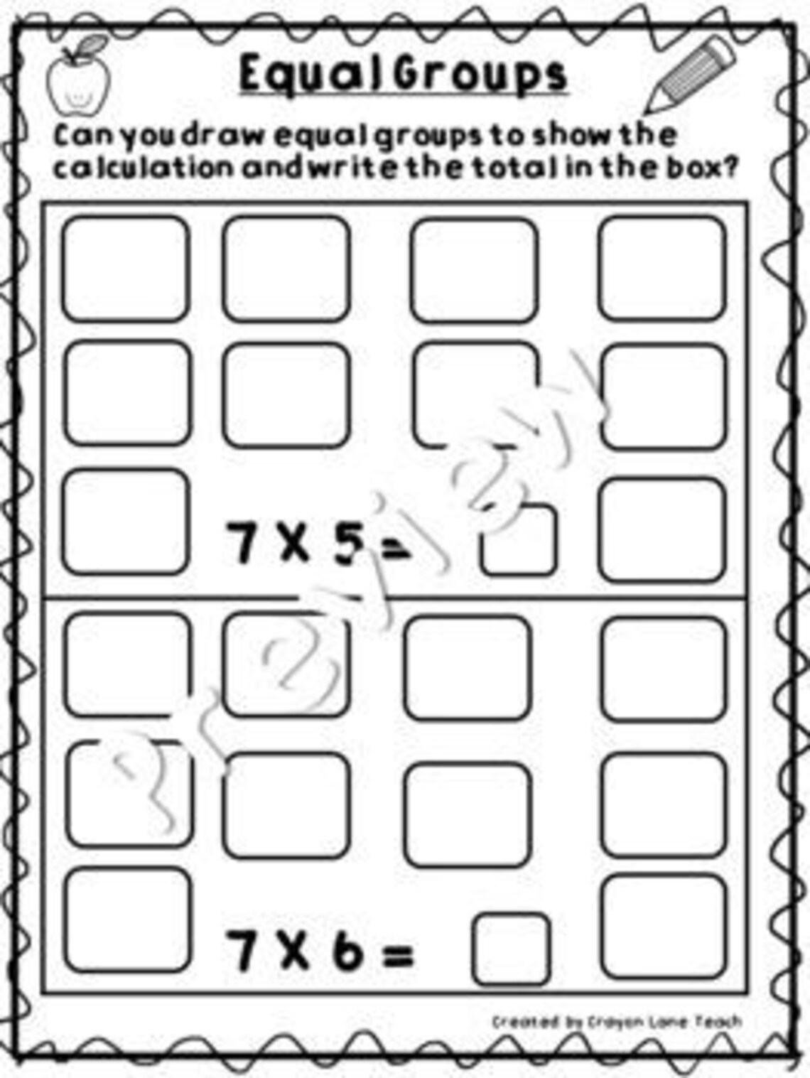Beginner Multiplication Worksheets for Kids Learn to Multiply 7 Times ...