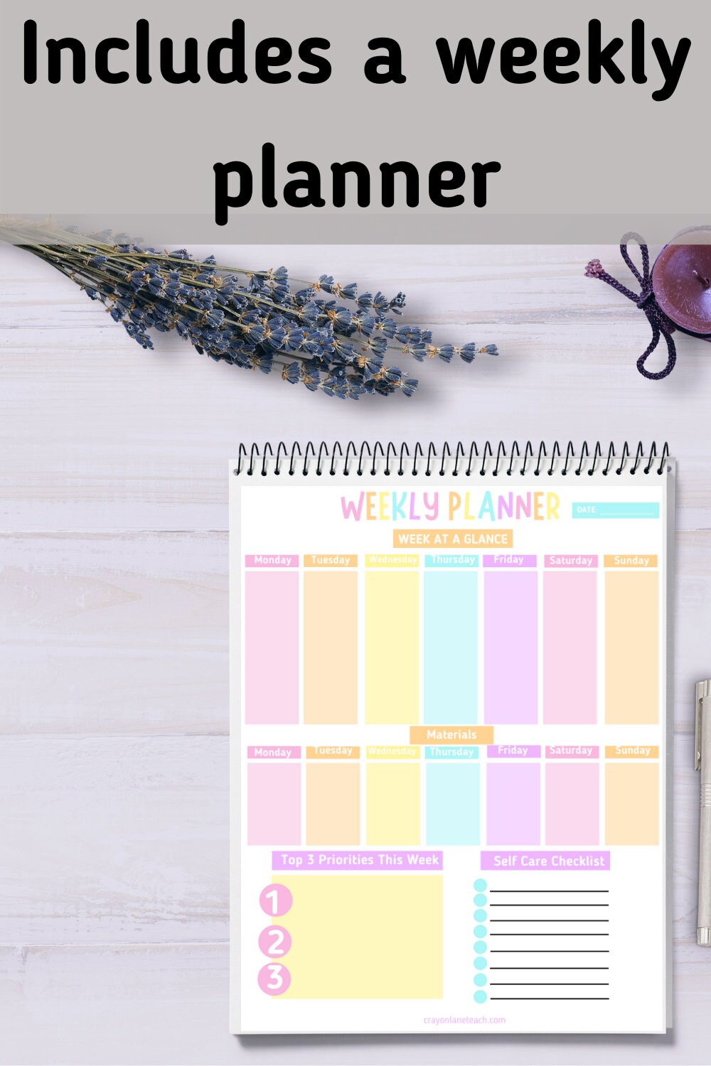 Teacher Planner Pages Undated Daily Weekly Monthly Planners Printable ...
