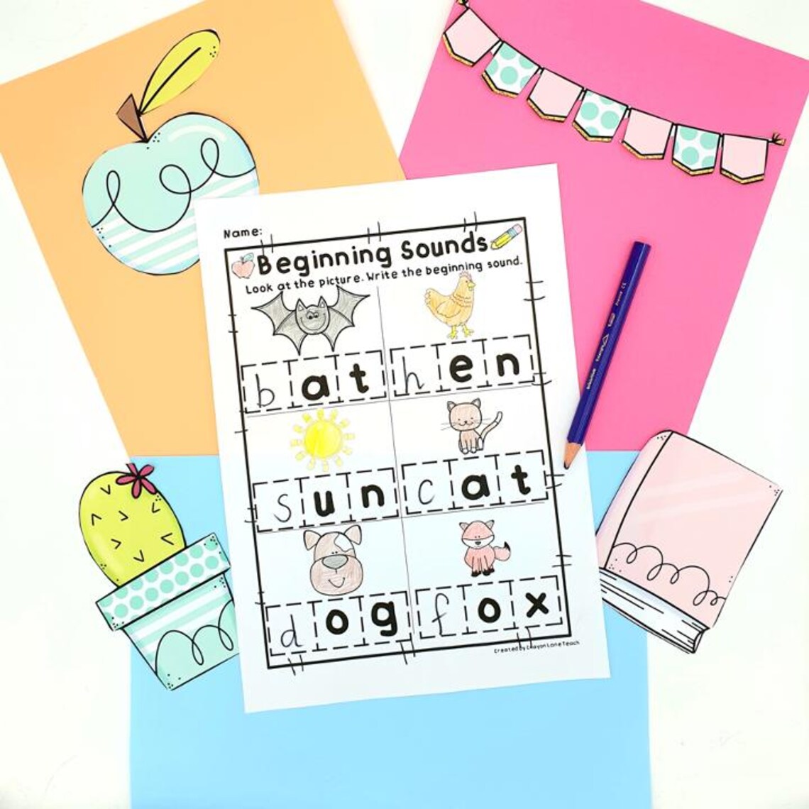 Phonological Awareness Worksheets Early Reading Skills Beginning Sounds ...