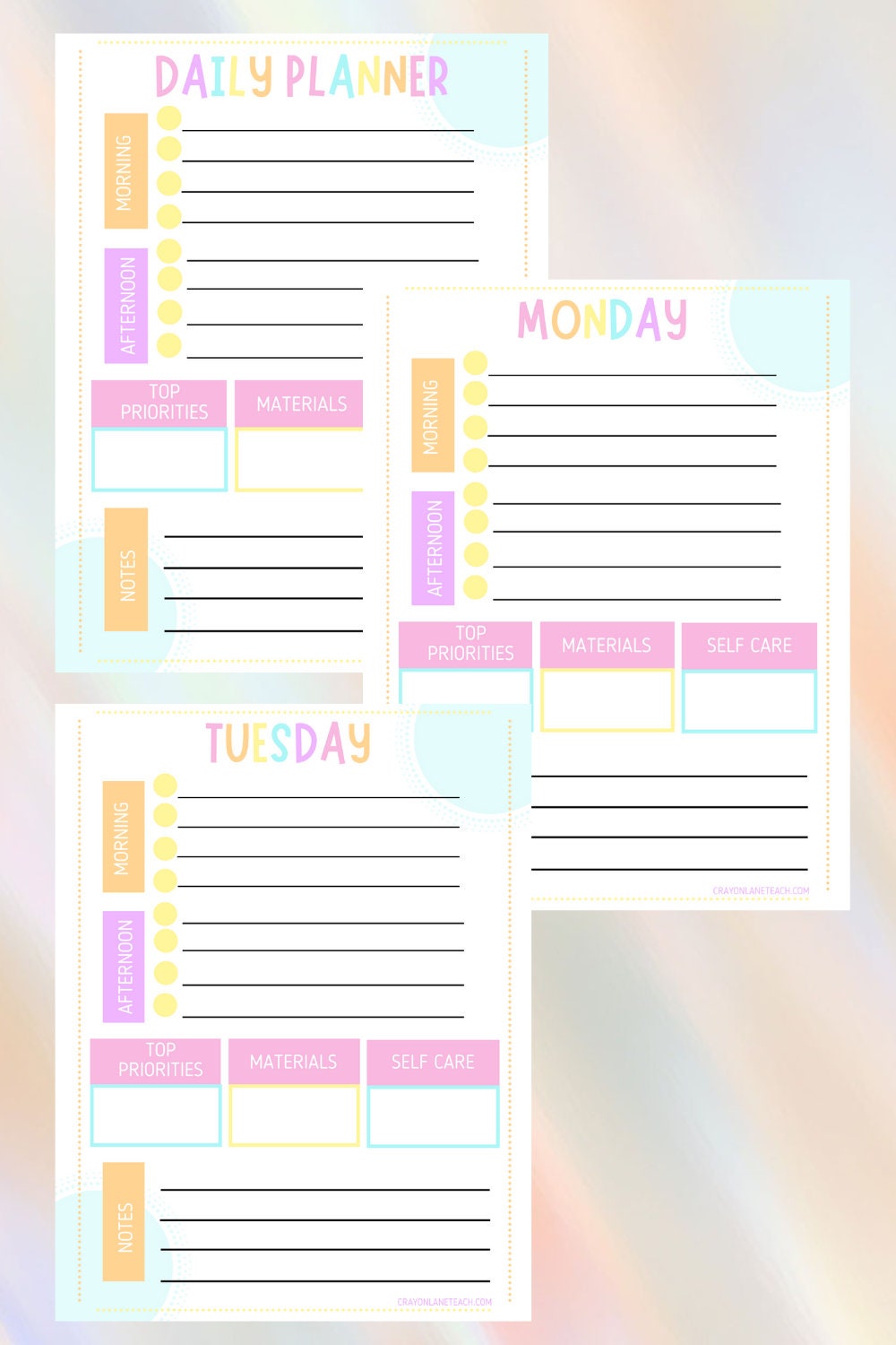 Teacher Planner Pages Undated Daily Weekly Monthly Planners Printable ...