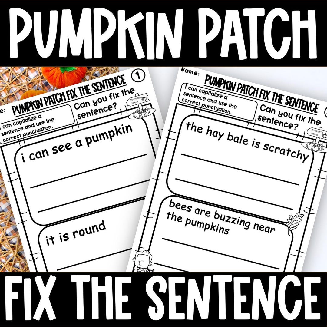 Sentence Building for Kids Sentence Writing Practise Worksheets Fall ...