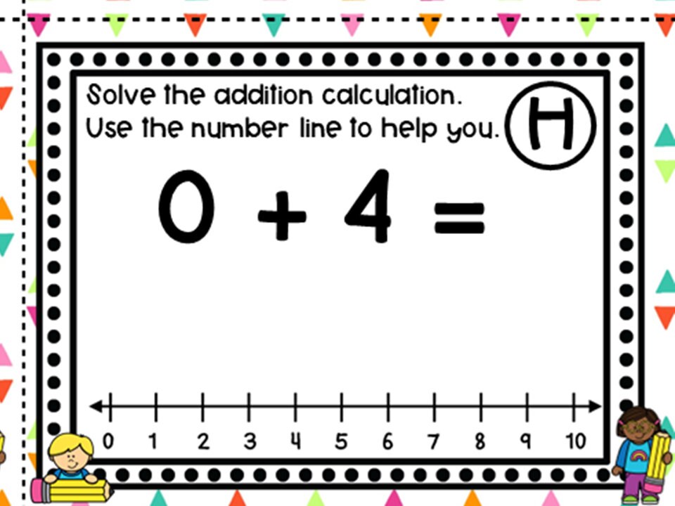 Addition With a Number Line Task Cards Kindergarten 1st Grade Home ...