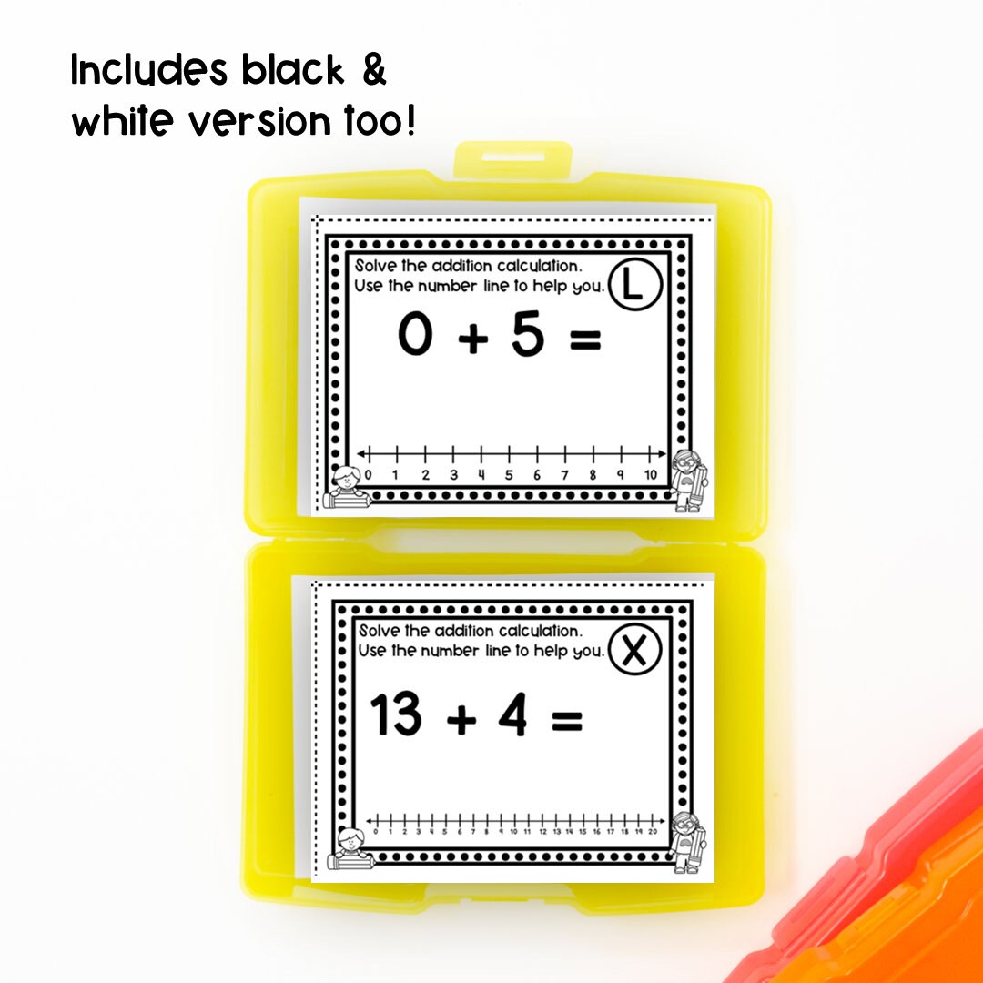 Addition With a Number Line Task Cards Kindergarten 1st Grade Home ...