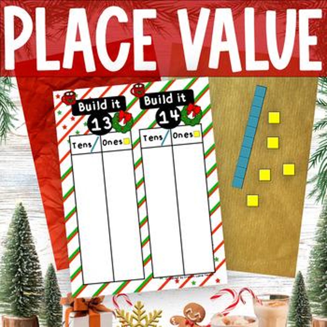 Place Value to 20 Printable Chart Christmas Homeschool Learning Tens ...