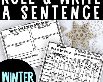 Sentence Building Game for Kids Homeschool Winter Sentence Writing ...