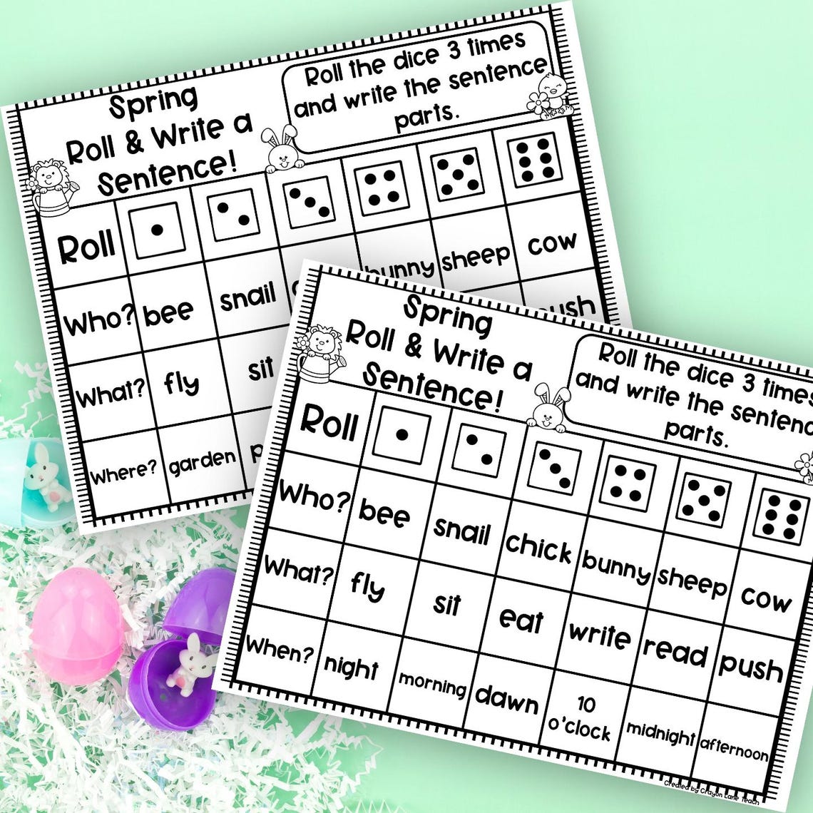 Spring Sentence Building Game for Kids Sentence Writing Practise ...