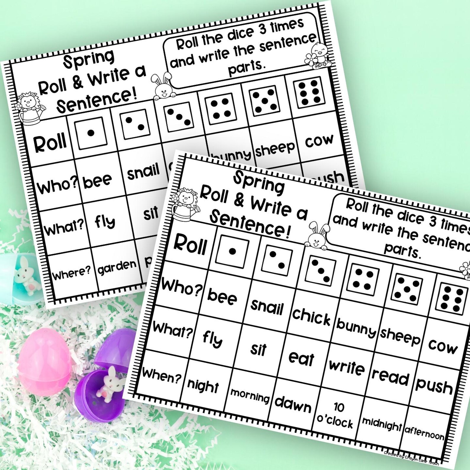 Spring Sentence Building Game for Kids Sentence Writing Practise ...