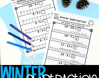 Addition Within 20 Practise Worksheets for Kids Winter Homeschool ...