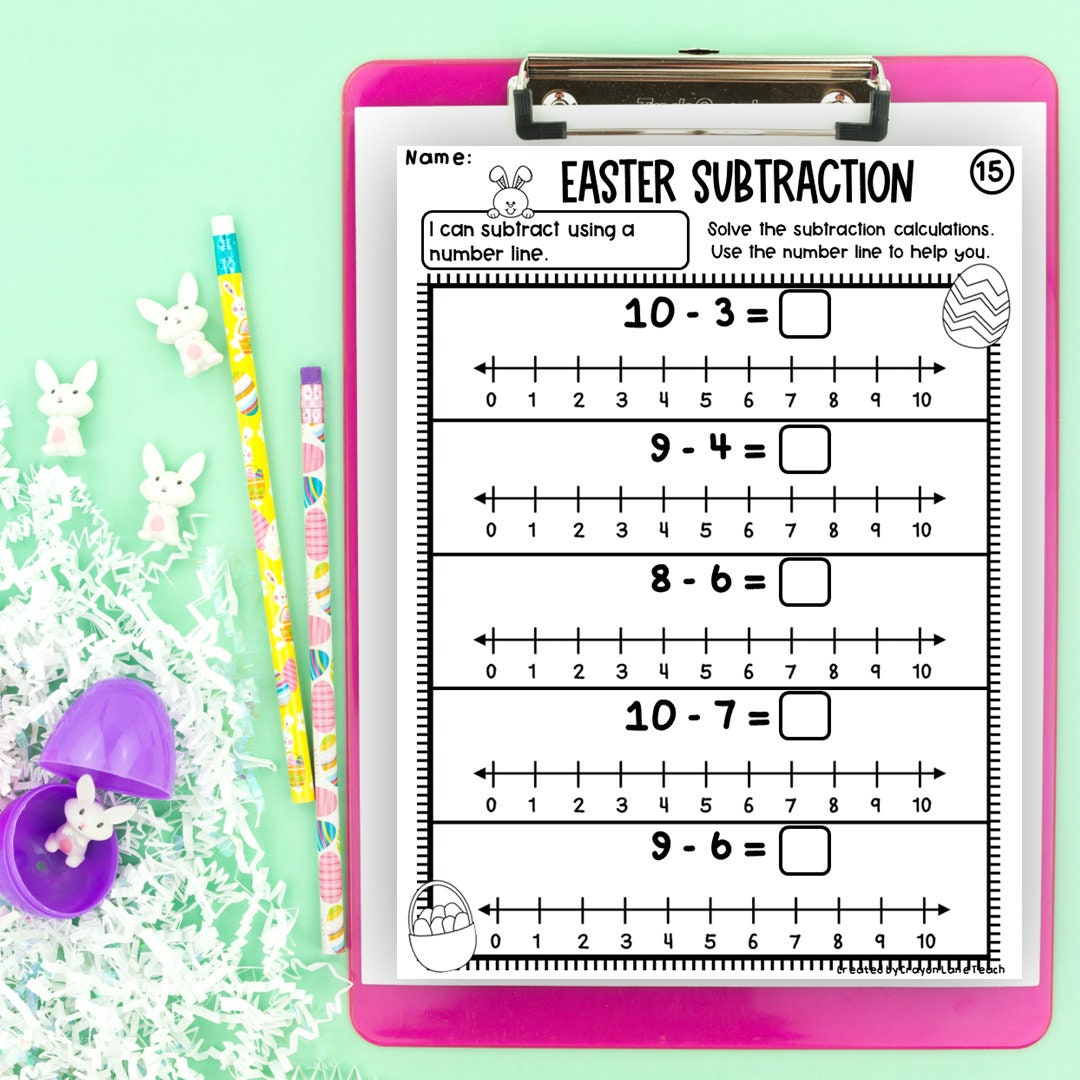 Easter Math Worksheets Addition Subtraction Activities Kindergarten 1st ...