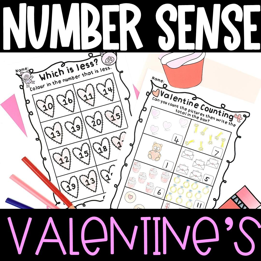 Valentine's Day Number Sense Activities Homeschool Learning Worksheets ...