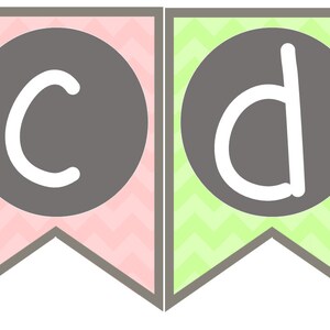 Printable Pastel Alphabet Bunting Banner Garland Home School Classroom ...