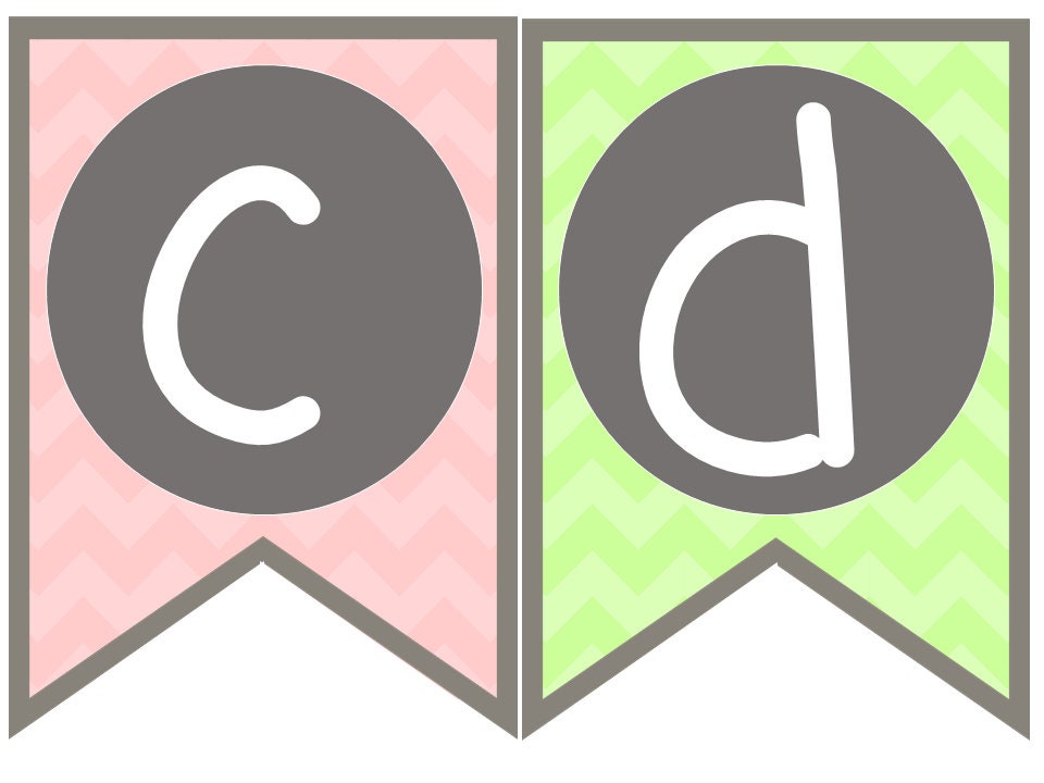 Printable Pastel Alphabet Bunting Banner Garland Home School Classroom ...