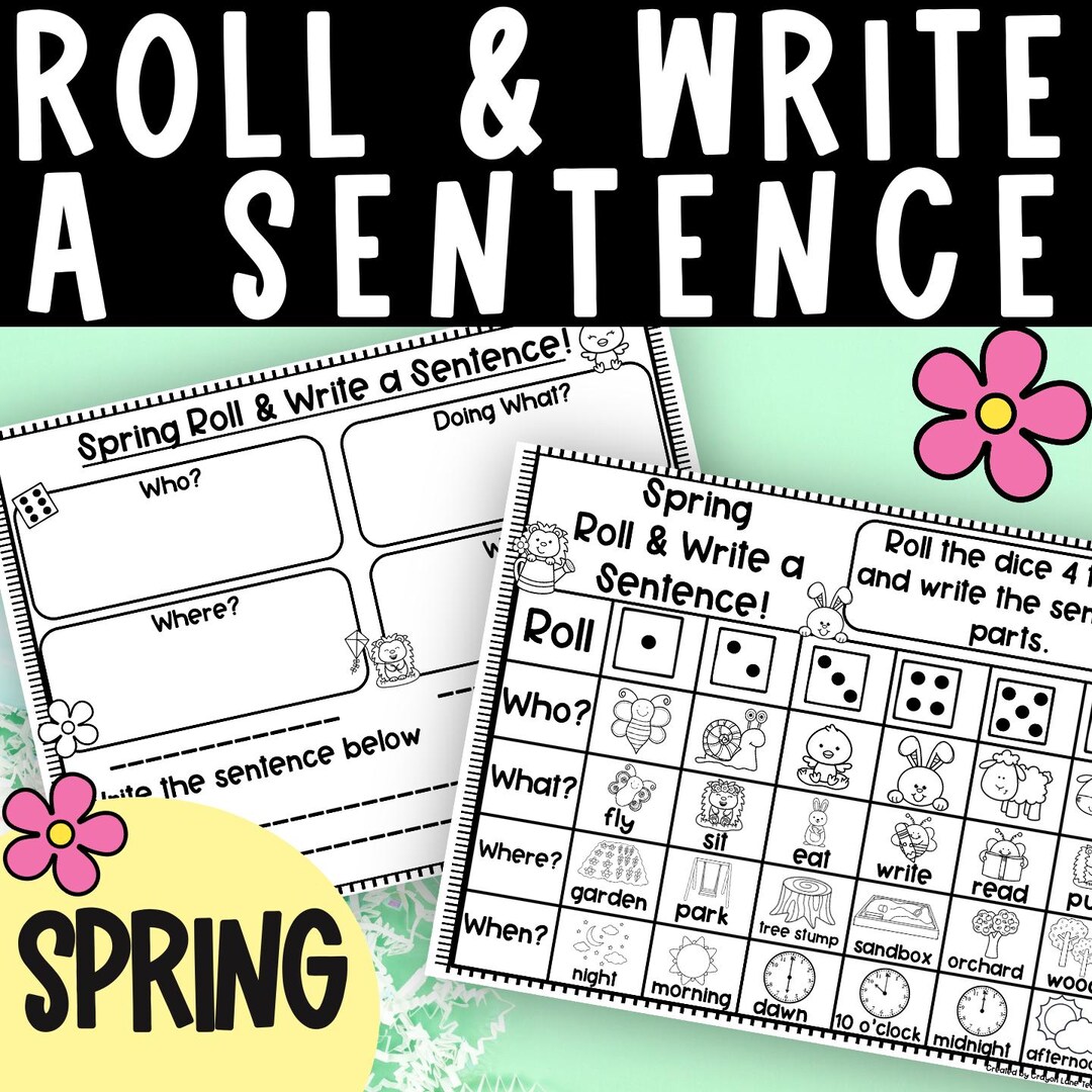 Spring Sentence Building Game for Kids Sentence Writing Practise ...