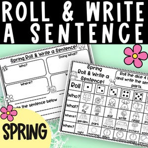 Spring Sentence Building Game for Kids Sentence Writing Practise ...