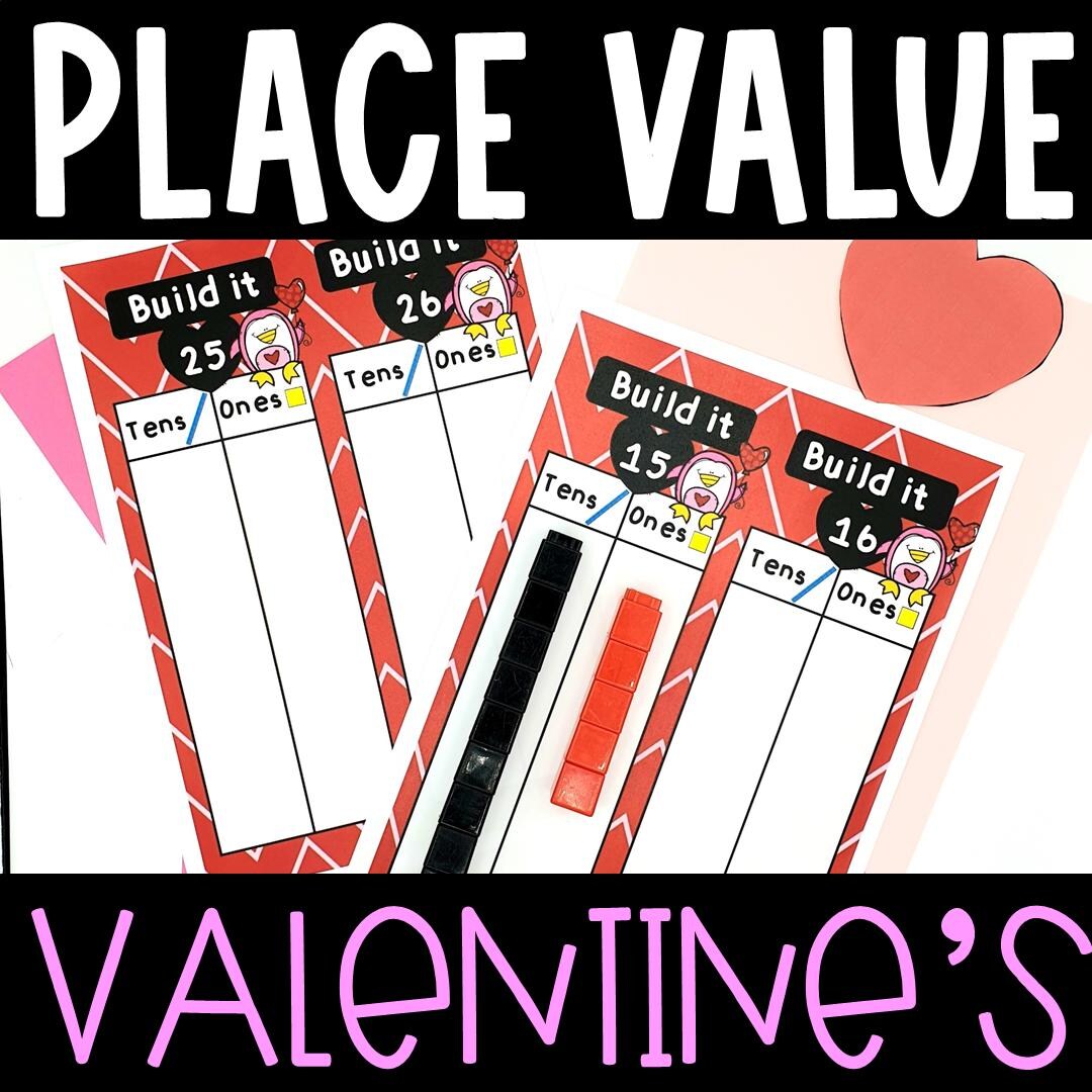 Place Value to 20 Printable Chart Homeschool Learning Mats Valentine's ...