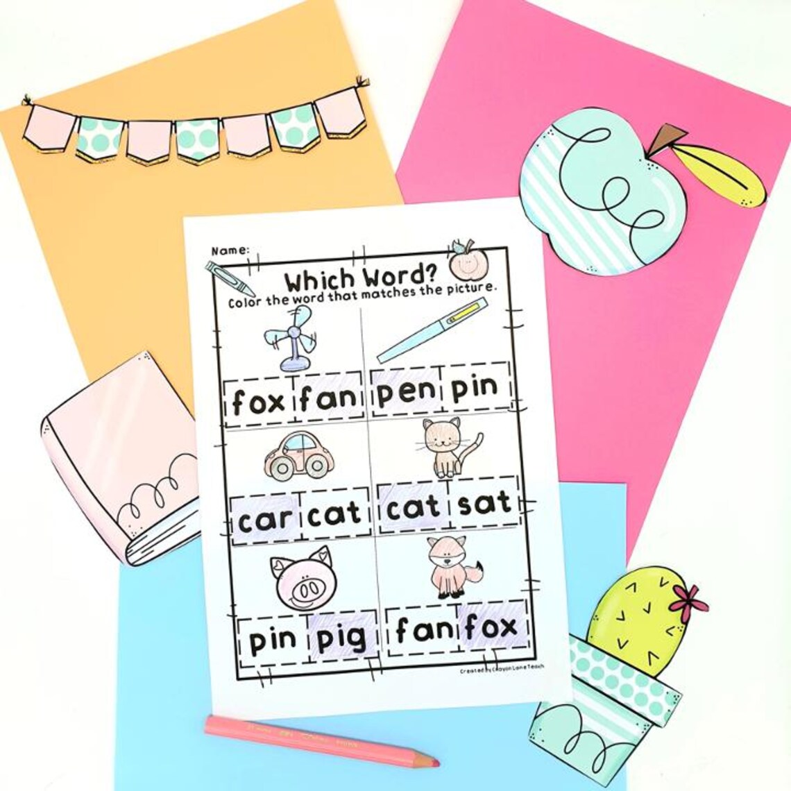 Phonological Awareness Worksheets Early Reading Skills CVC Words ...