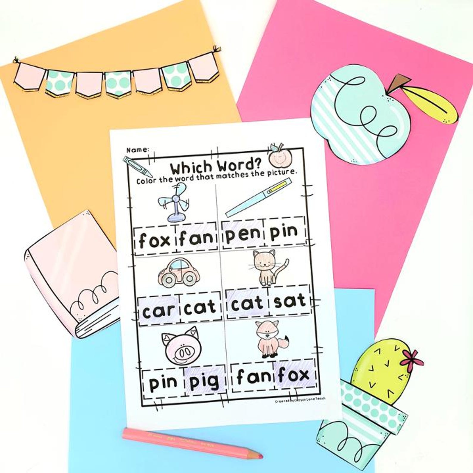 Phonological Awareness Worksheets Early Reading Skills CVC Words ...